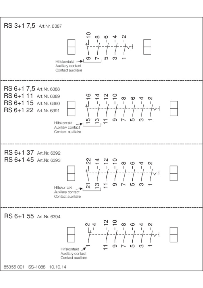 Helios RS 3+1 7,5, Revisionsschalter, 3-polig 7,5 kW AC-23B, 400V, 3 ...
